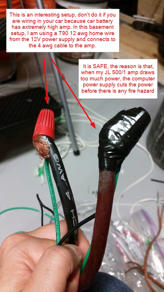 DIY mancave using computer power supply for car audio (JL 12" W6V2) in ...