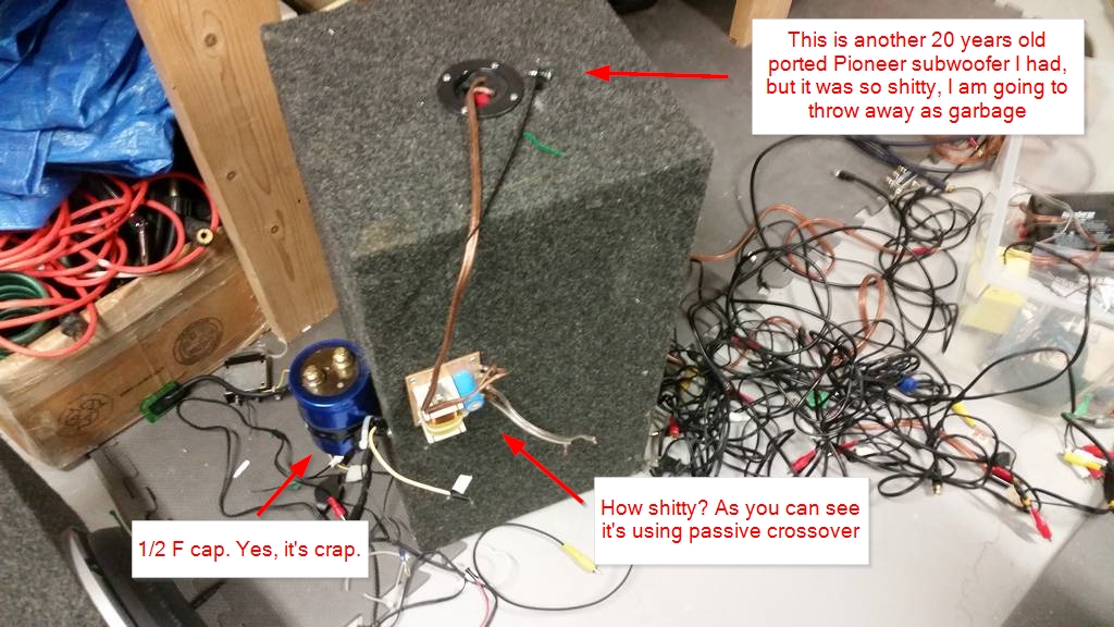DIY mancave using computer power supply for car audio (JL 12" W6V2) in ...