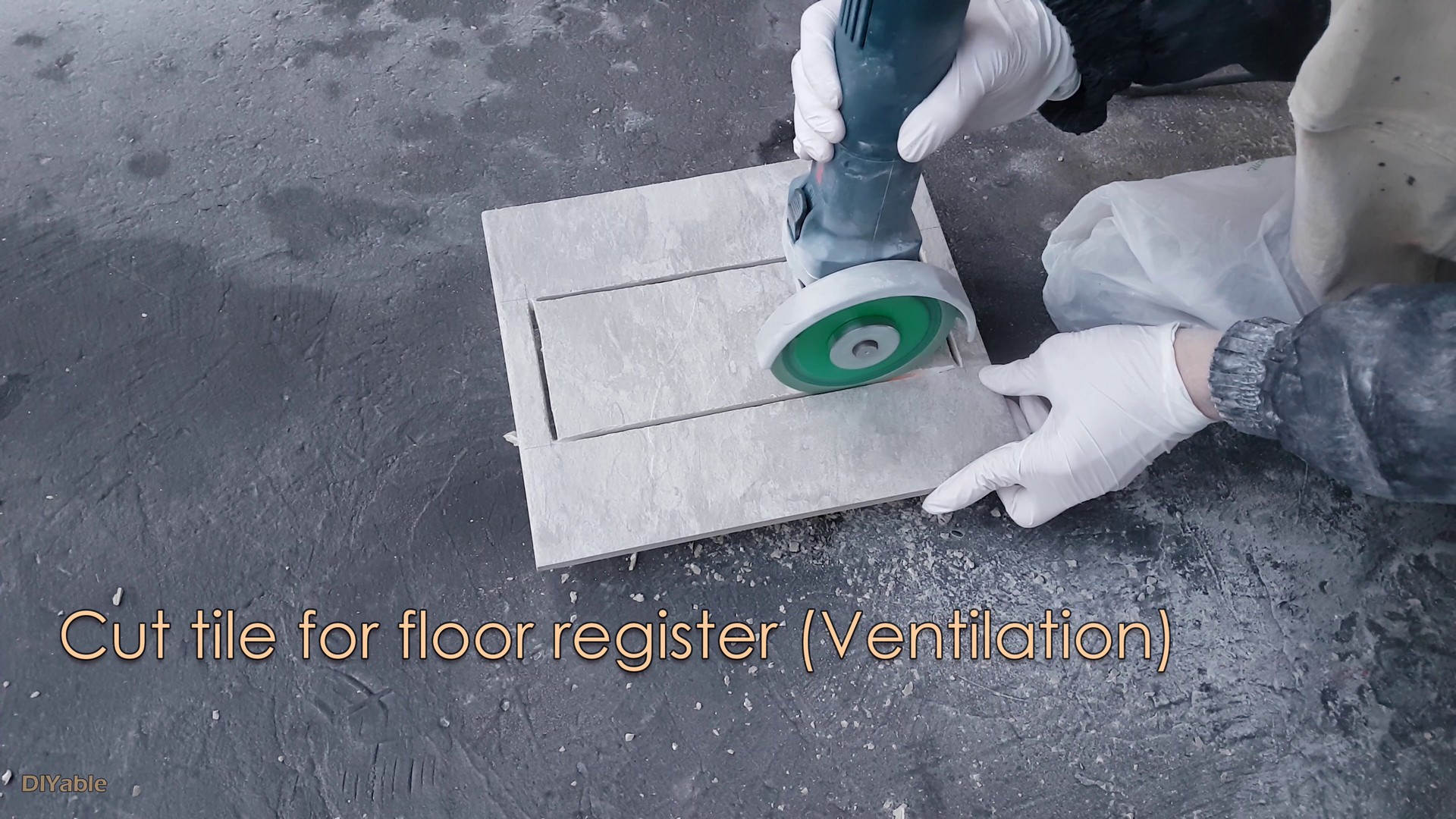 How to DIY cut floor tiles for toilet flange and air duct? - DIYable.com